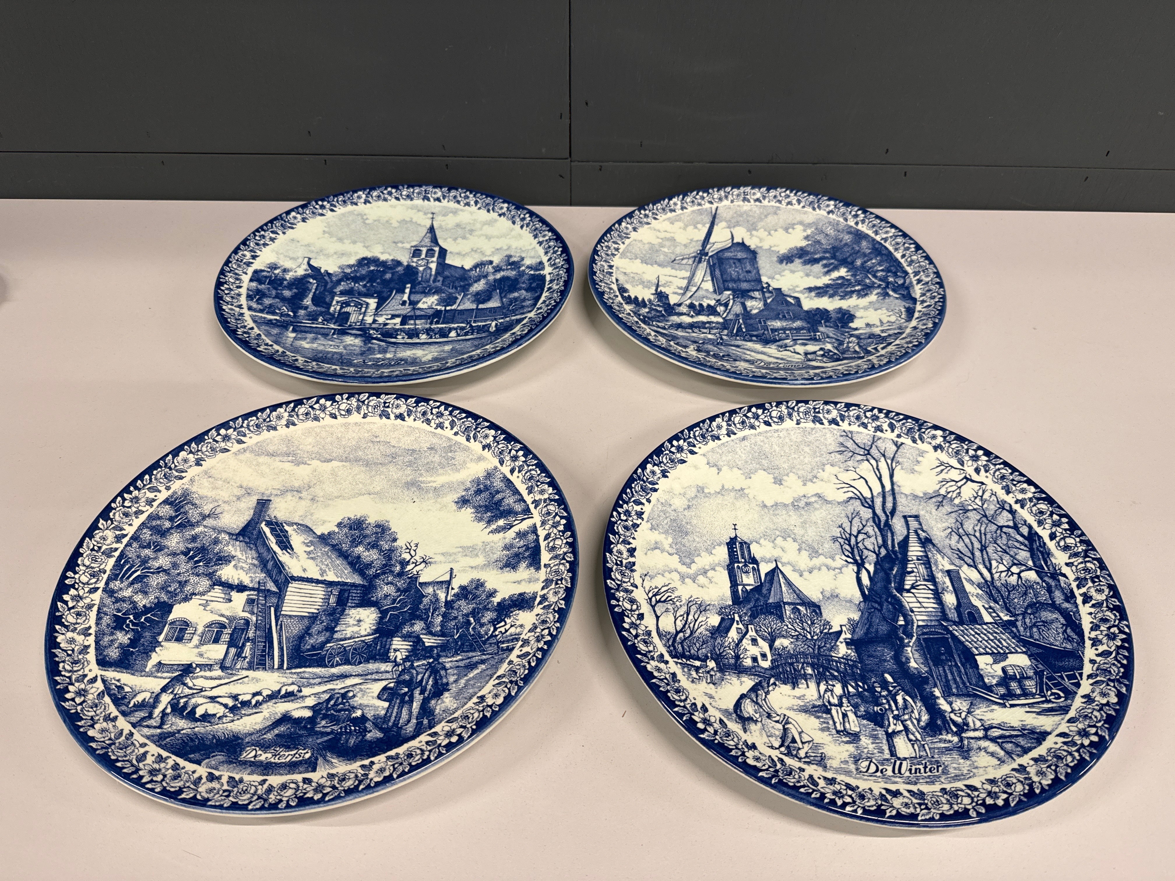 4 jaargetijden borden Delfts blauw – Glunder